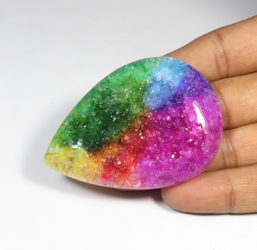 Multi Rainbow Solar Quartz Gemstone, Natural Solar Quartz Window Druzy ...