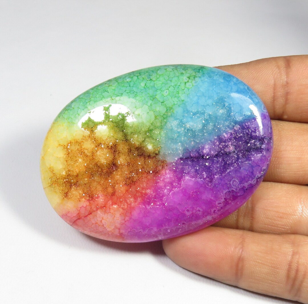 Natural Solar Quartz Window Druzy Gemstone, 64x46 Mm, Rainbow Solar ...
