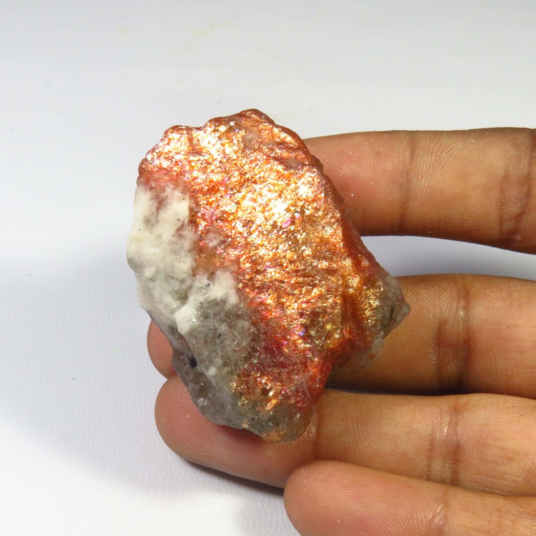 Natural Red Sparkle Sunstone Rough, 42x30mm, Rainbow Lattice Sunstone ...