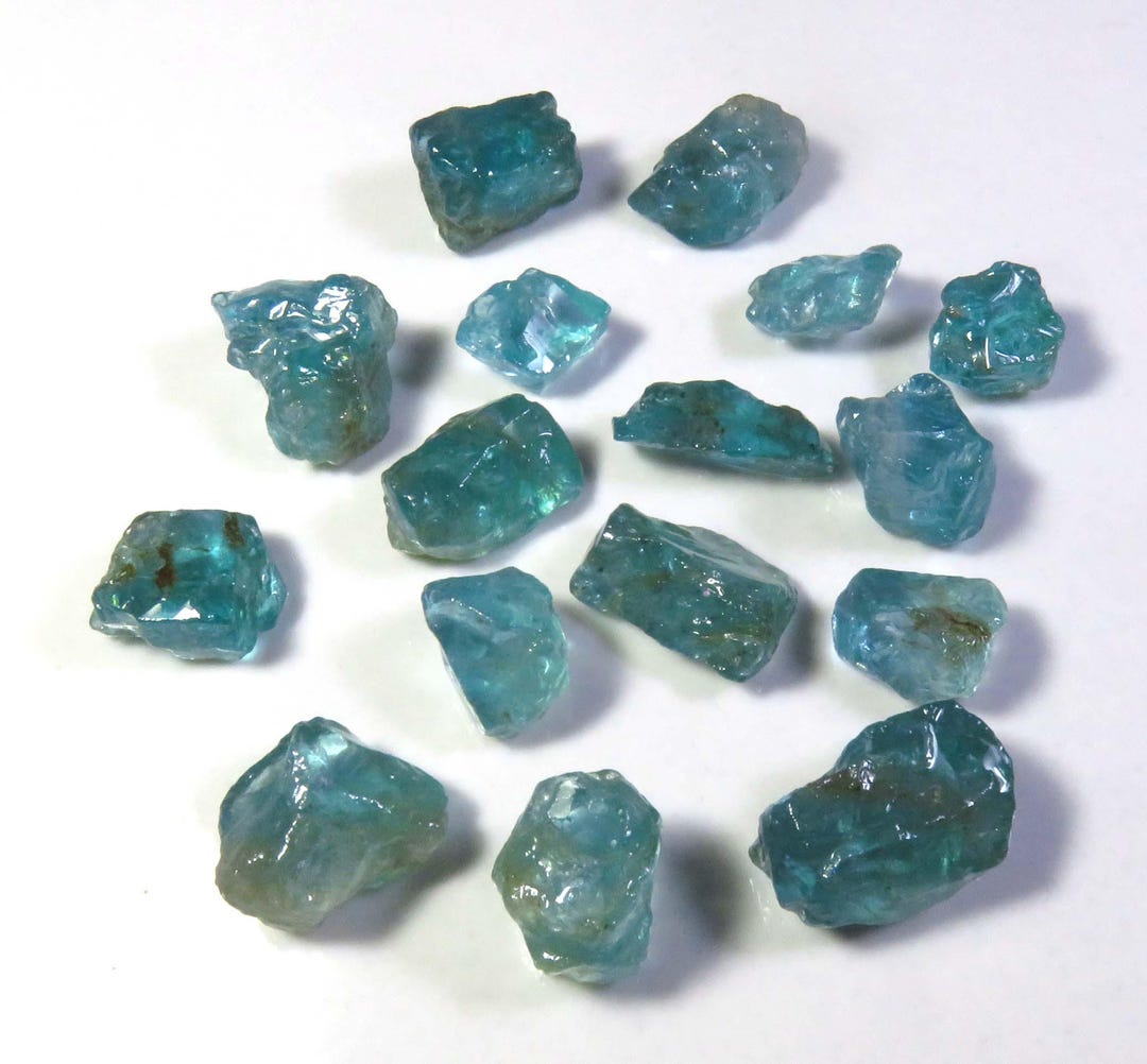 Natural Blue Apatite Rough Gemstone: 186 Cts, 16 Pcs (11-19mm) - Etsy