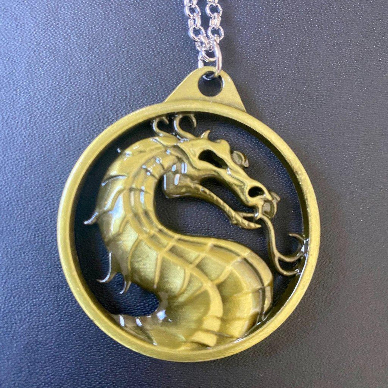 Mortal Kombat Dragon Necklace Gold Colour - Etsy