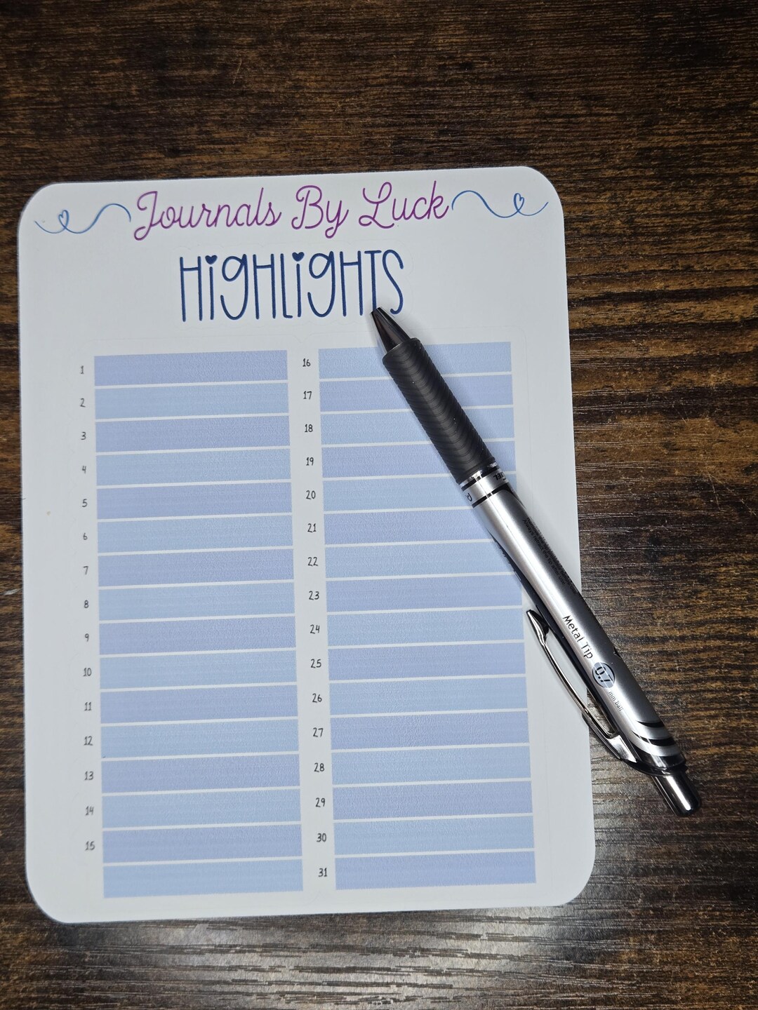 Daily Highlight Sticker Sheet: 31-day Journal Tracker for Planners - Etsy