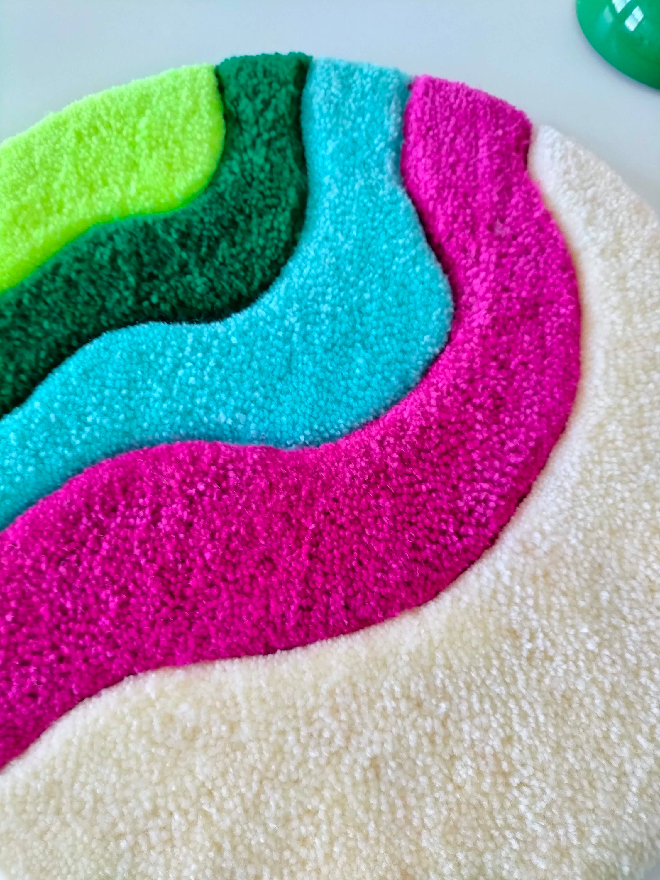 Wiggle Wall Art, Handmade Colorful Tufting, Contemporary Fiber Art ...