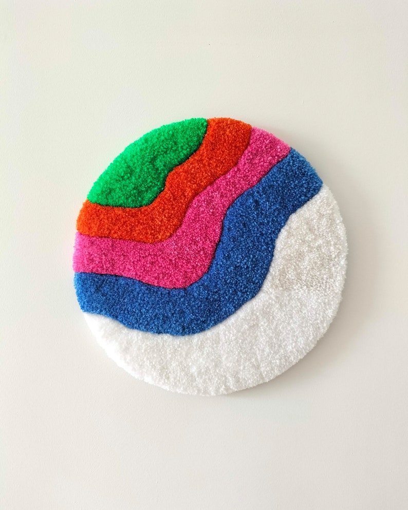 Wiggle Wall Art, Handmade Colorful Tufting, Contemporary Fiber Art ...
