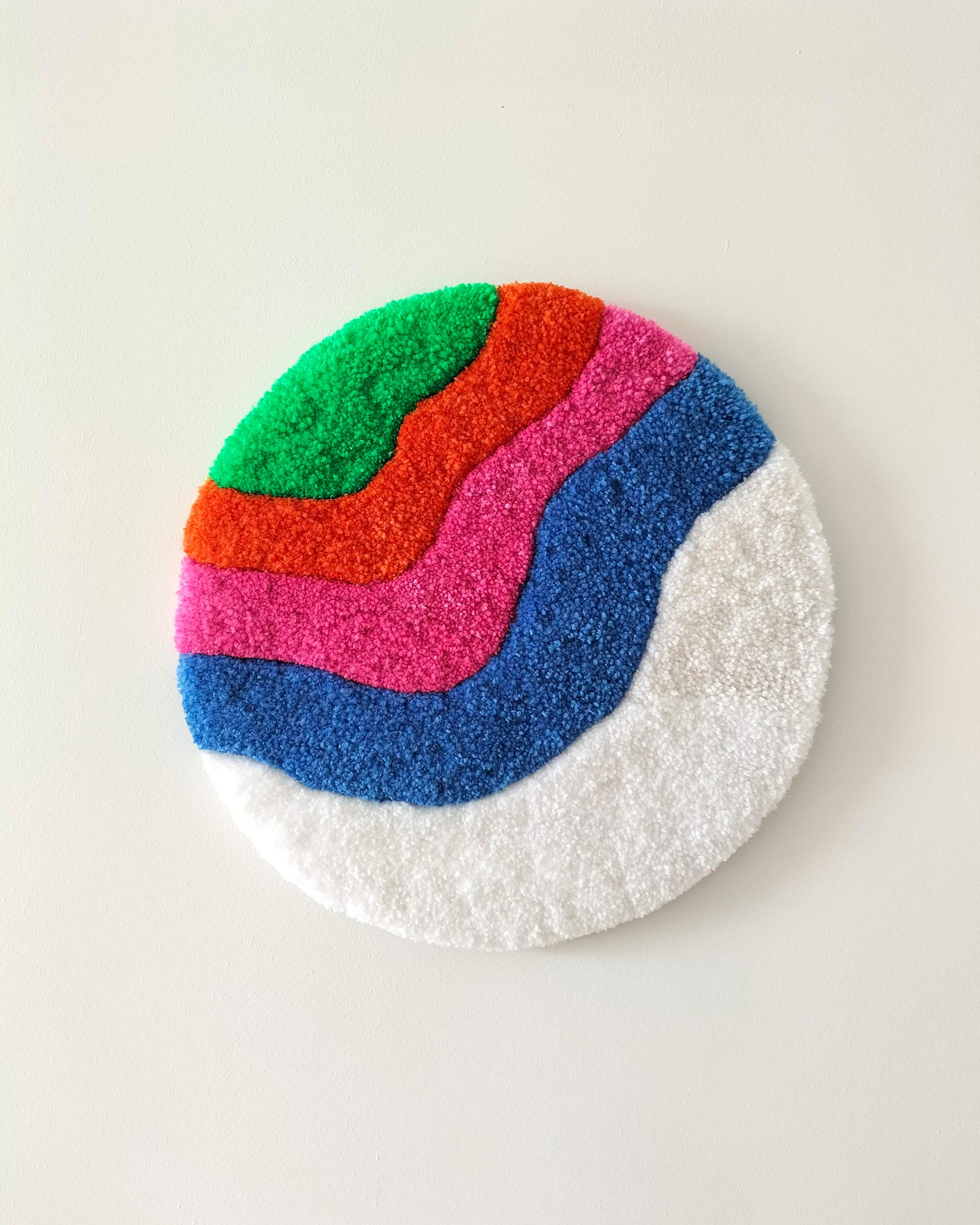 Wiggle Wall Art, Handmade Colorful Tufting, Contemporary Fiber Art ...