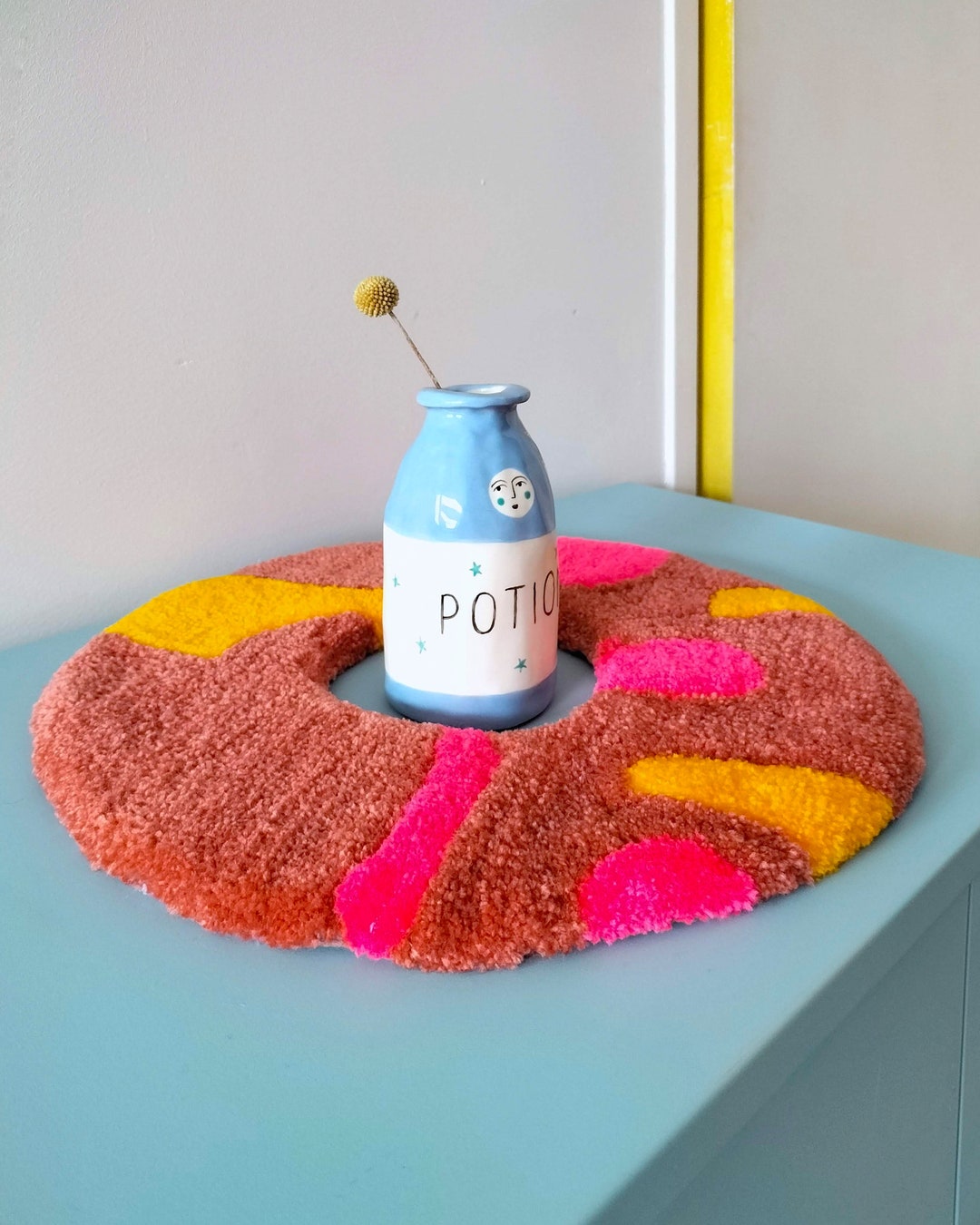 Tufted Mini Rug, Handmade Tufted Rug, Interior Mat, Mini Carpet, Home ...