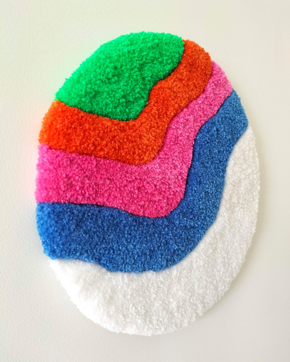 Wiggle Wall Art, Handmade Colorful Tufting, Contemporary Fiber Art ...