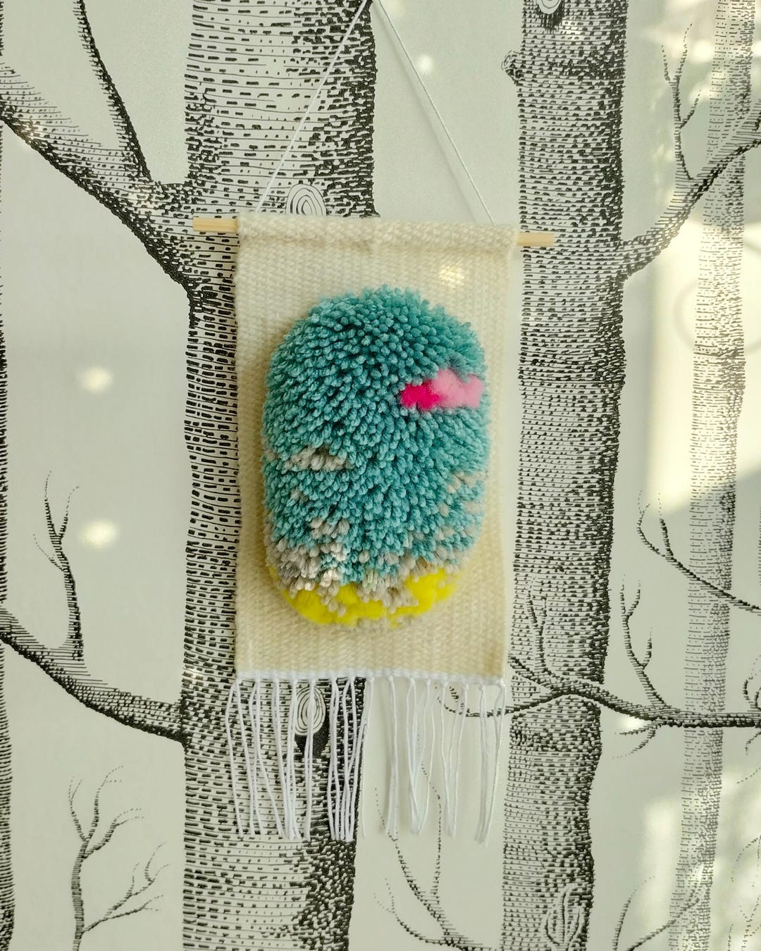 Handwoven Wall Hanging Bleeding-heart Dove Inspired Textile Art Nature ...