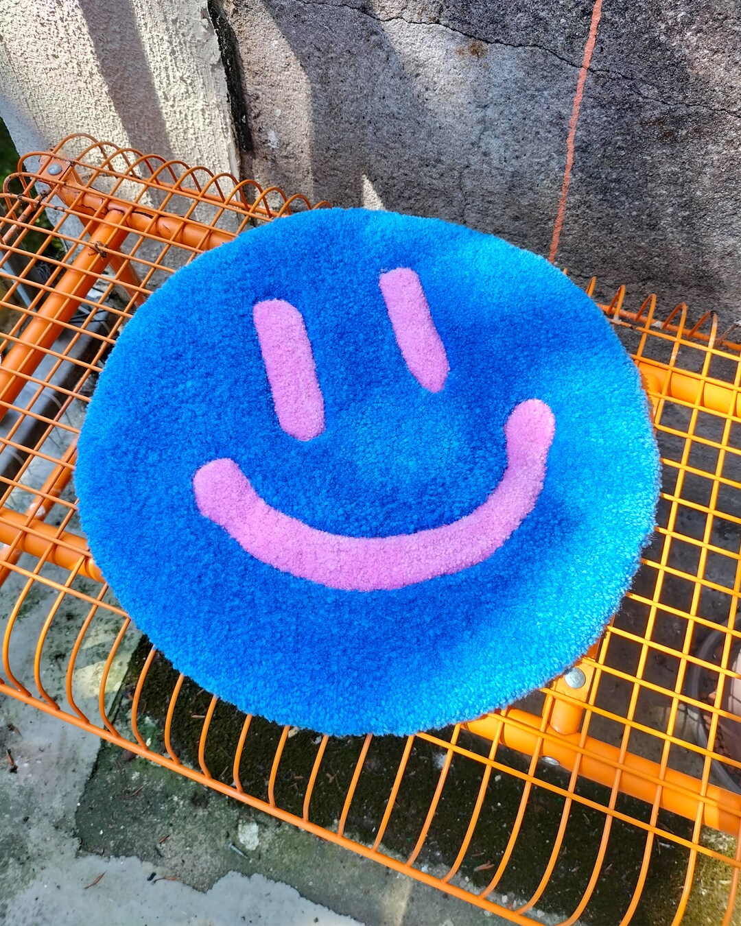 MADE TO ORDER Smiley Face, Tufted Wall Art, Pastel Decor, Colorful ...