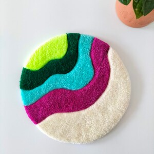 Wiggle Wall Art, Handmade Colorful Tufting, Contemporary Fiber Art ...