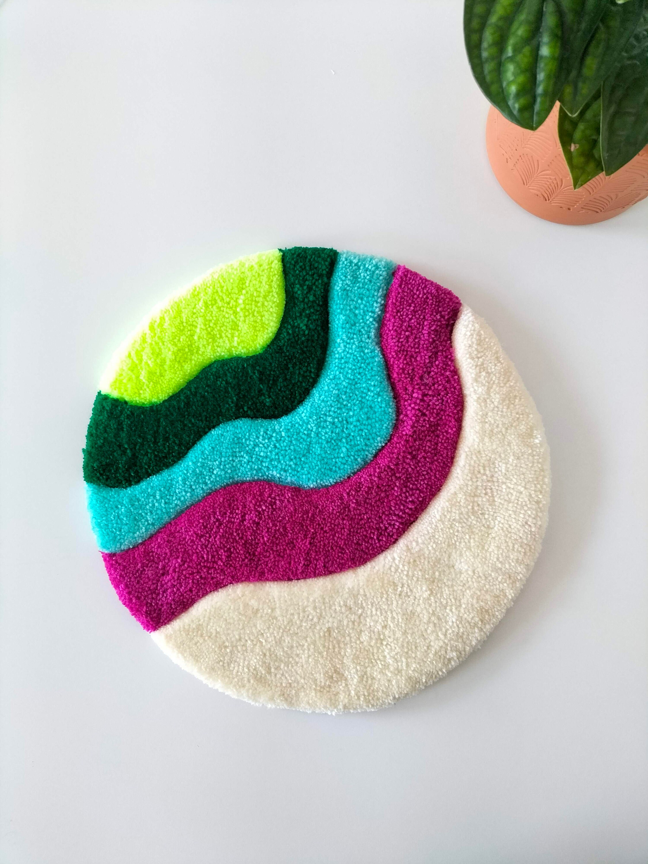 Wiggle Wall Art, Handmade Colorful Tufting, Contemporary Fiber Art ...