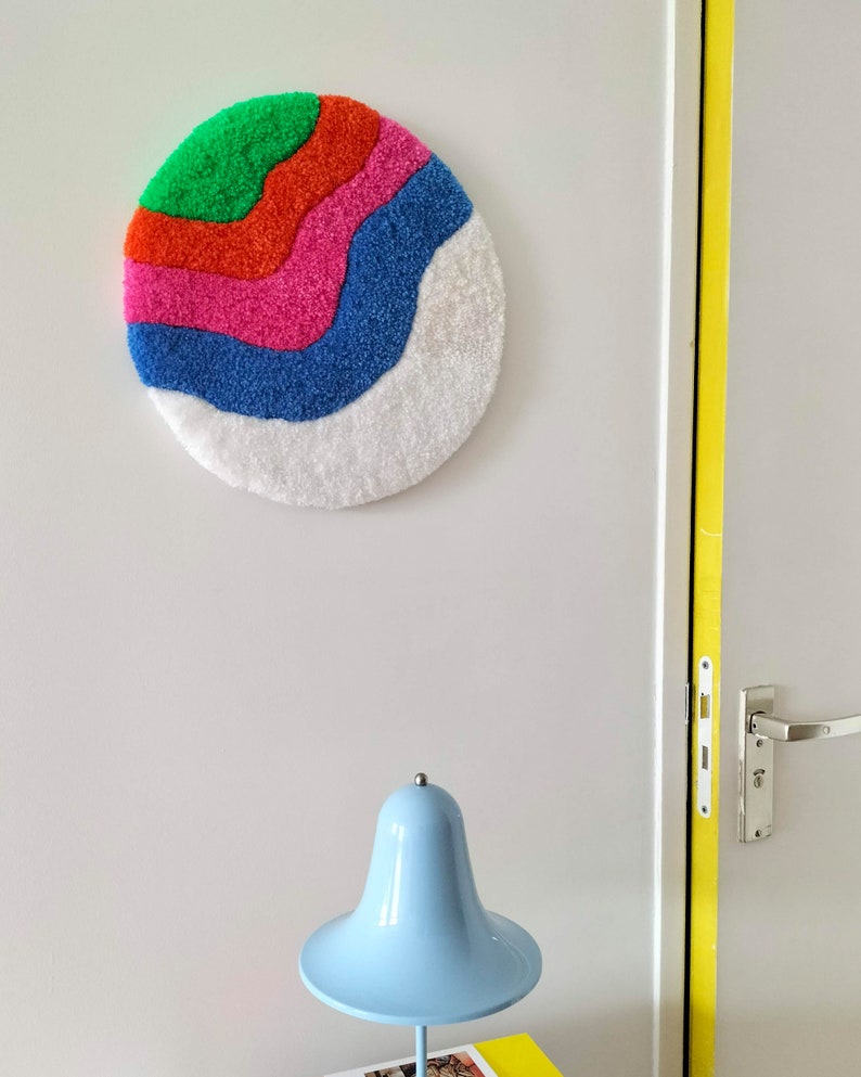 Wiggle Wall Art, Handmade Colorful Tufting, Contemporary Fiber Art ...