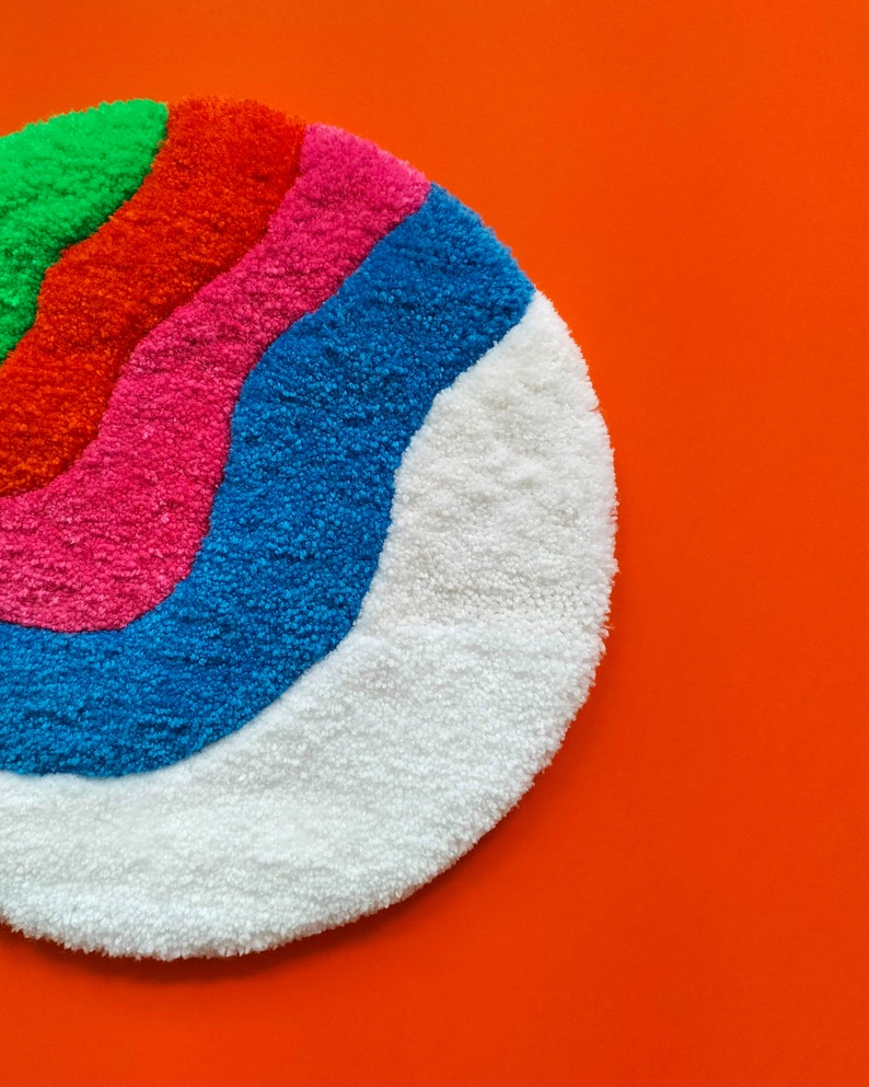 Wiggle Wall Art, Handmade Colorful Tufting, Contemporary Fiber Art ...