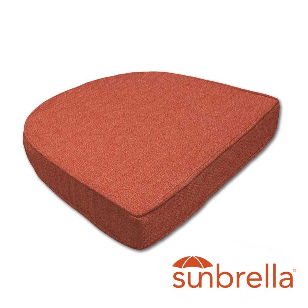 Sunbrella® Canvas Persimmon Wicker Seat Cushion Contoured - Etsy