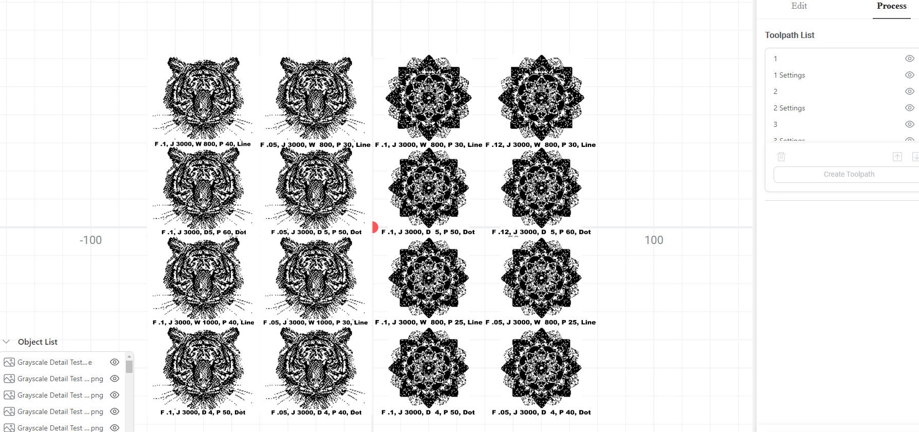 Grayscale Test, Black and White Material Test, Snapmaker 2.0, 10w Laser ...