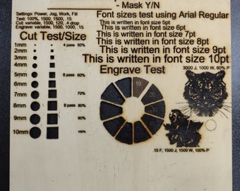 Thick Cut Test, Laser Material Template, Thin Cut Test, Laser Printer ...