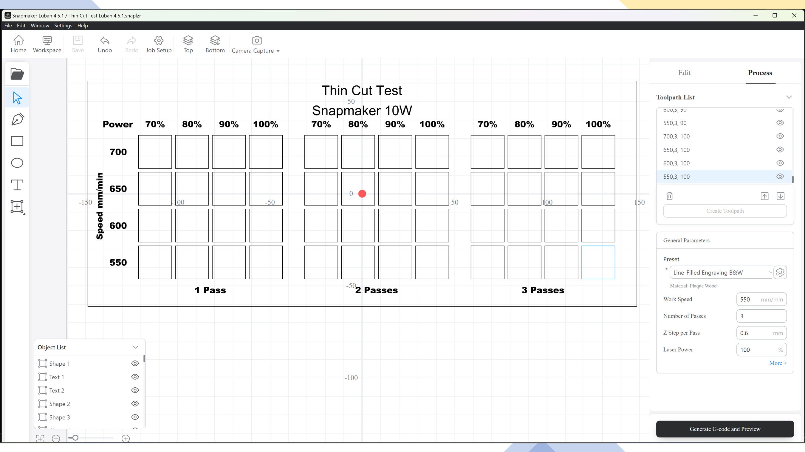 Thick Cut Test, Laser Material Template, Thin Cut Test, Laser Printer ...