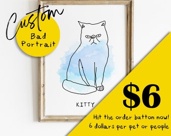 CUSTOM UGLY PORTRAIT Line Drawing Bad Portrait Line Art - Etsy Hong Kong