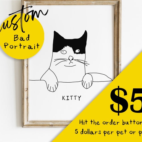 CUSTOM UGLY PORTRAIT Line Drawing Bad Portrait Line Art - Etsy