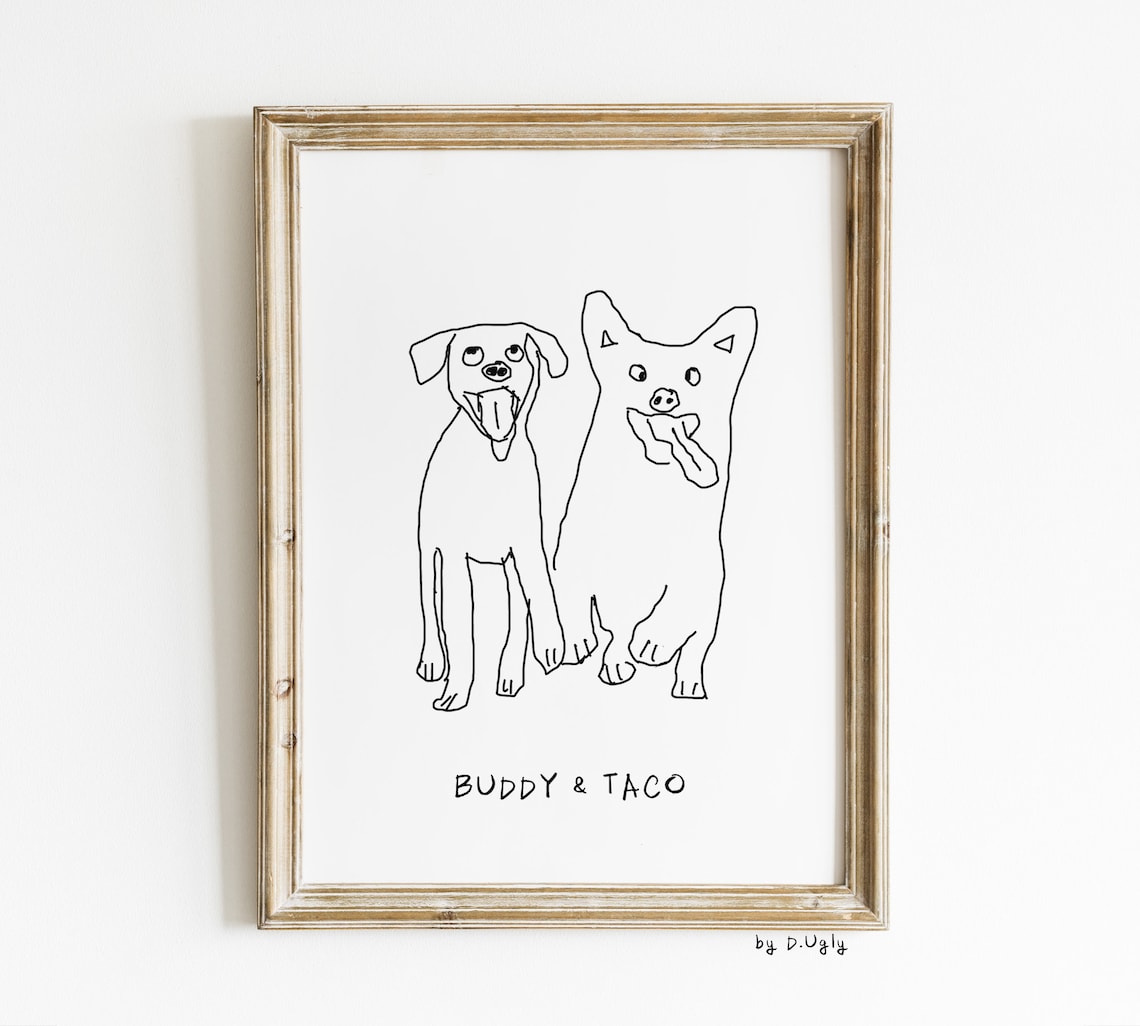 CUSTOM UGLY PORTRAIT Line Drawing Bad Portrait Line Art | Etsy