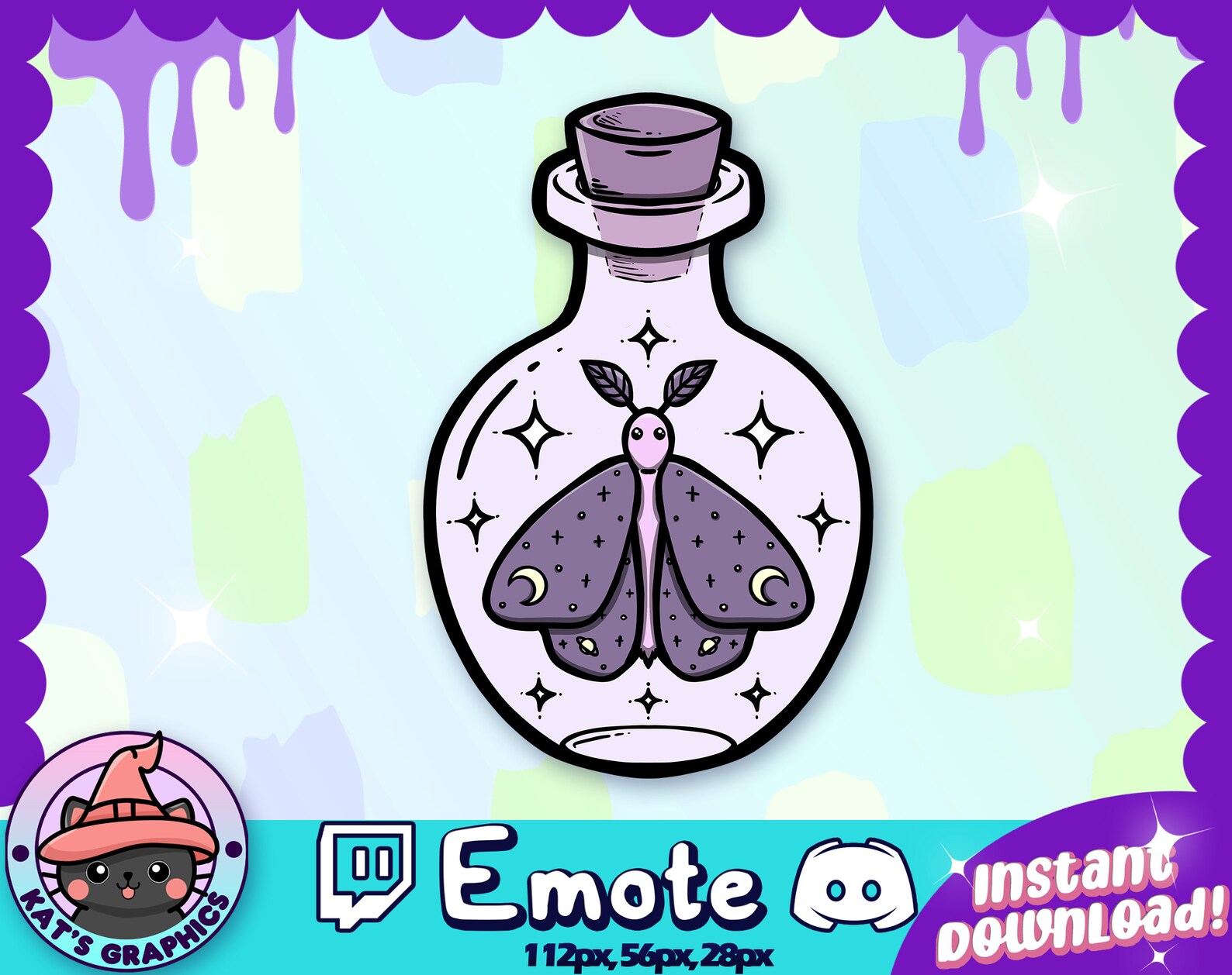 Moth in Bottle Twitch + Discord EMOTE | Channel Points | Streamer ...