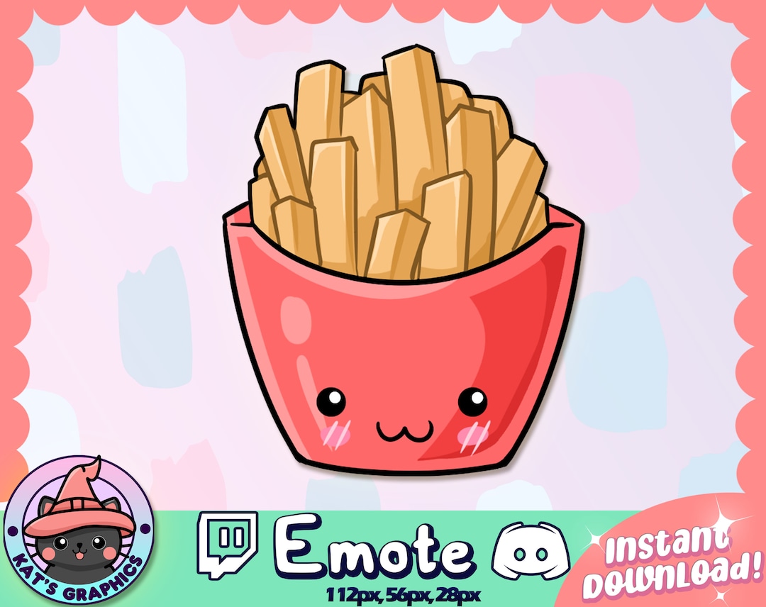 Kawaii FRIES Twitch + Discord EMOTE | Channel Points | Streamer | Emoji ...