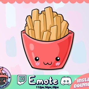 Kawaii FRIES Twitch + Discord EMOTE | Channel Points | Streamer | Emoji ...