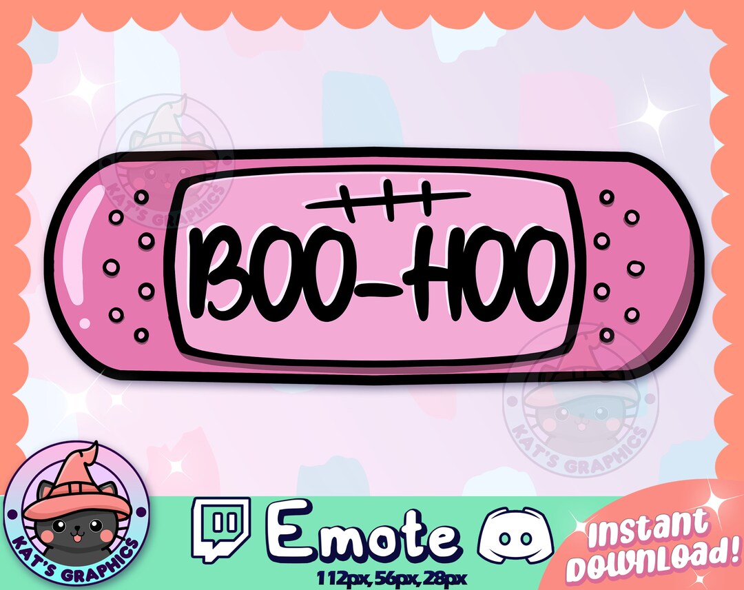 BOO-HOO Bandaid Twitch Discord Emote Channel Points Streamer Emoji ...