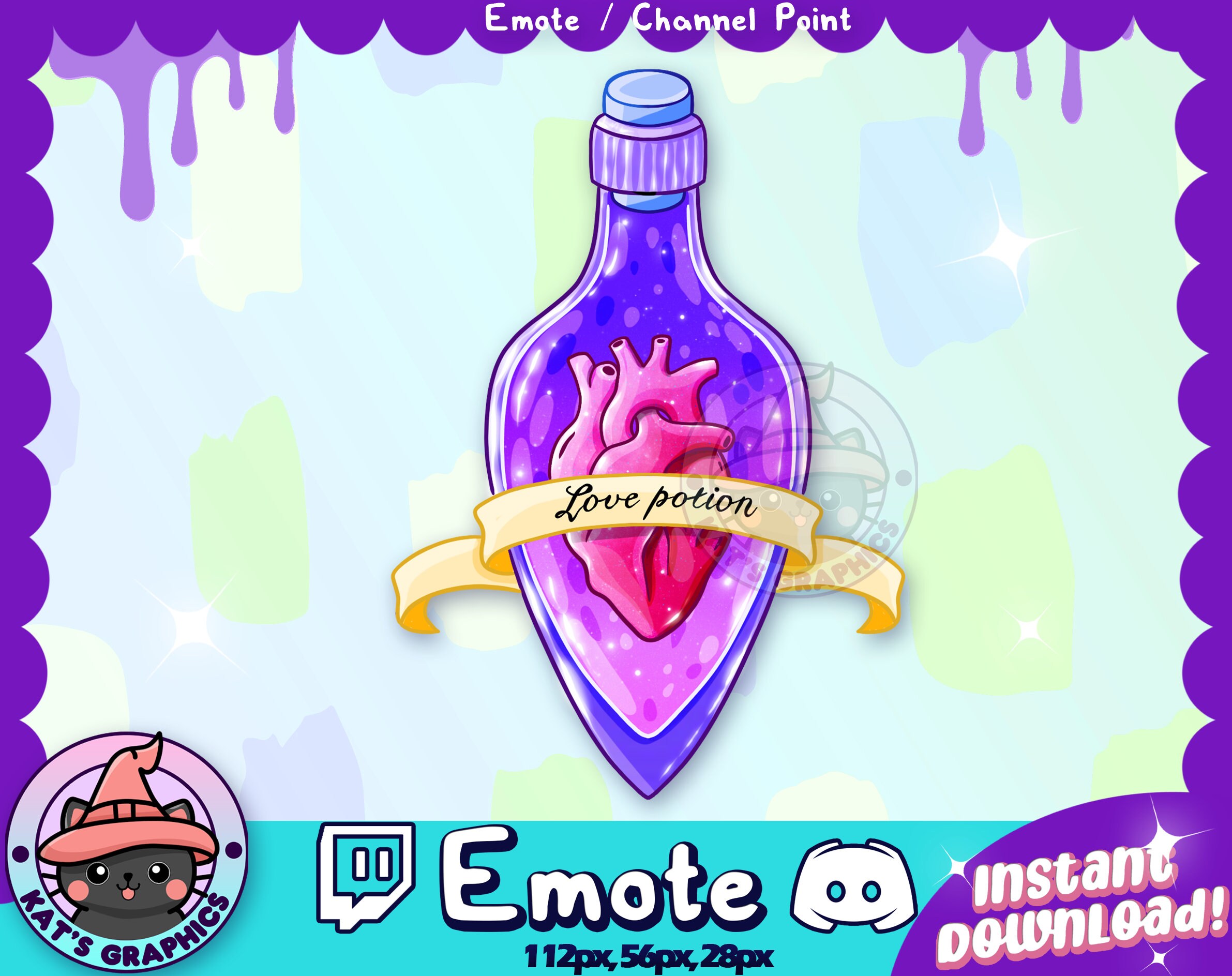 LOVE POTION EMOTE for Twitch Discord Channel Points - Etsy