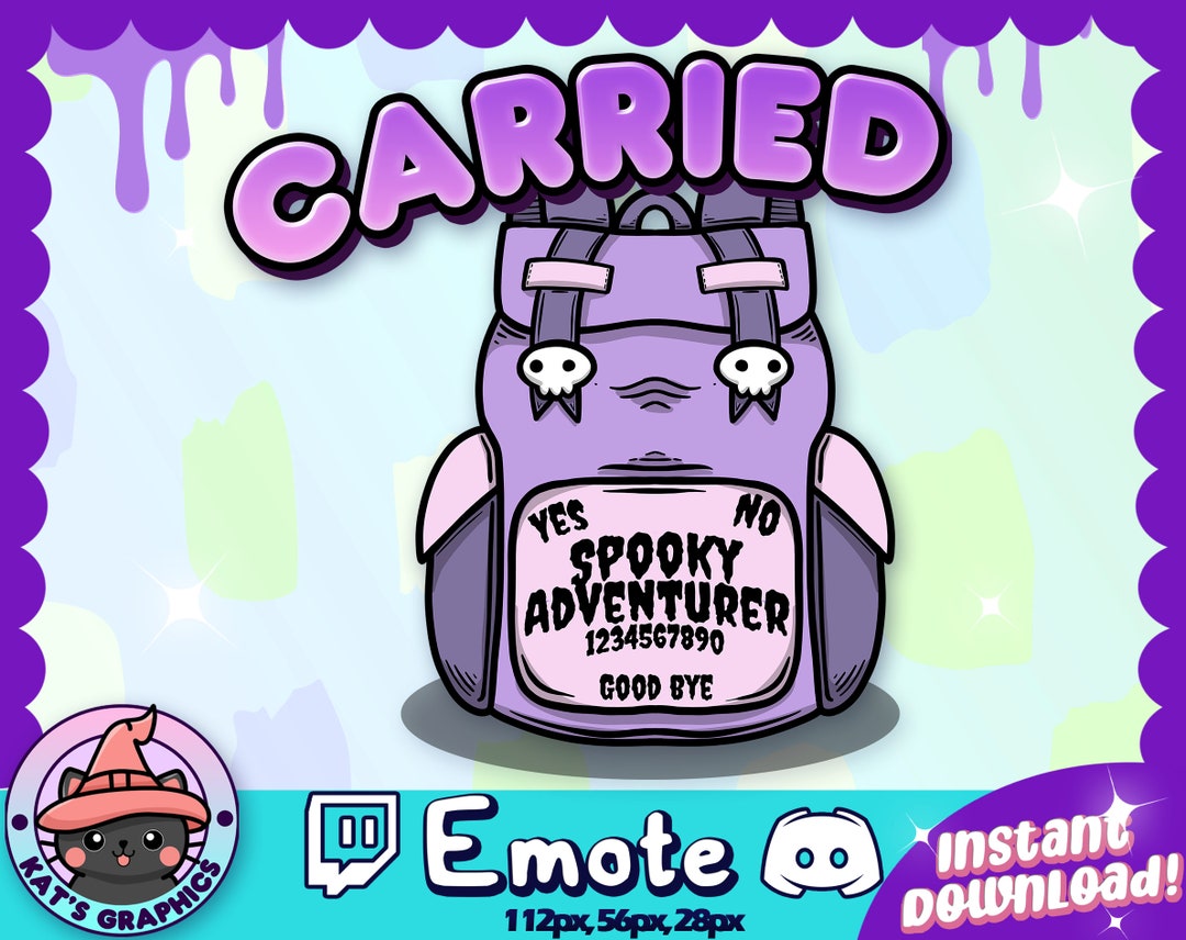 CARRIED Spooky Backpack Twitch + Discord Emotes | Channel Points ...