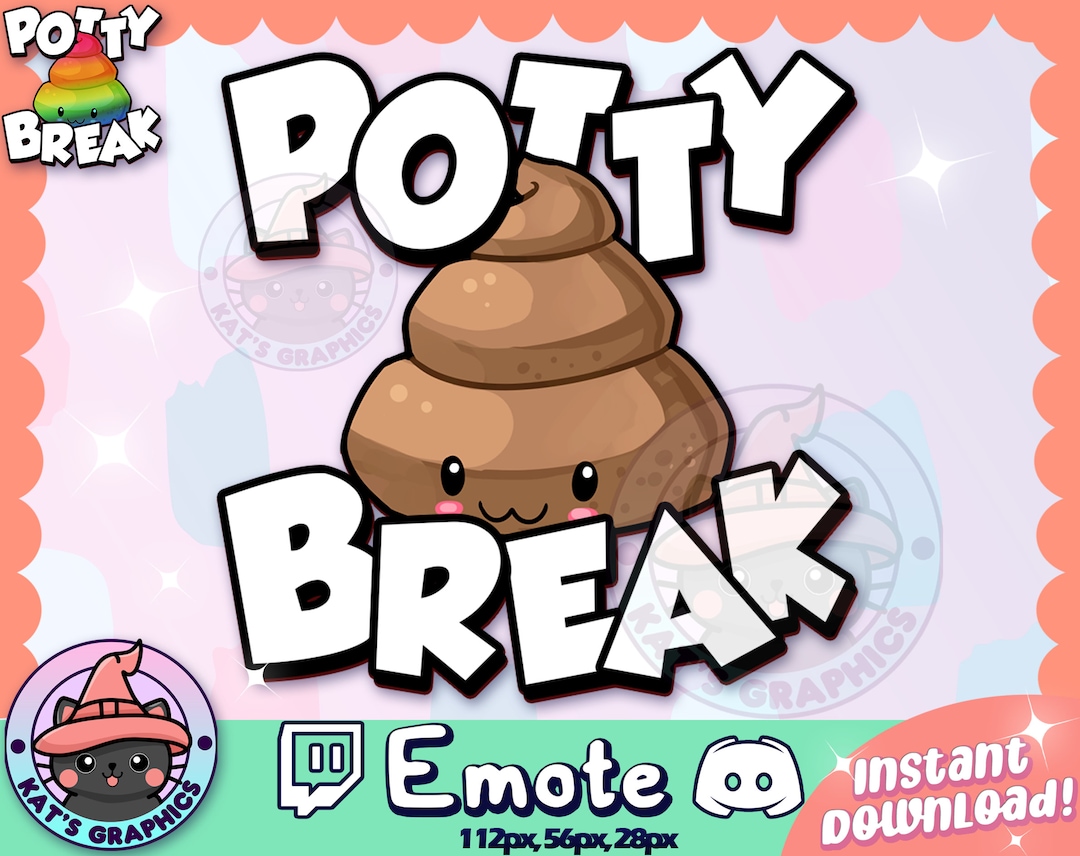 Kawaii Potty Break POOP FUNNY Twitch + Discord Emote | Channel Points ...
