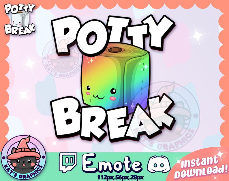 Kawaii Potty Break TOILET PAPER FUNNY Twitch Discord Emote - Etsy
