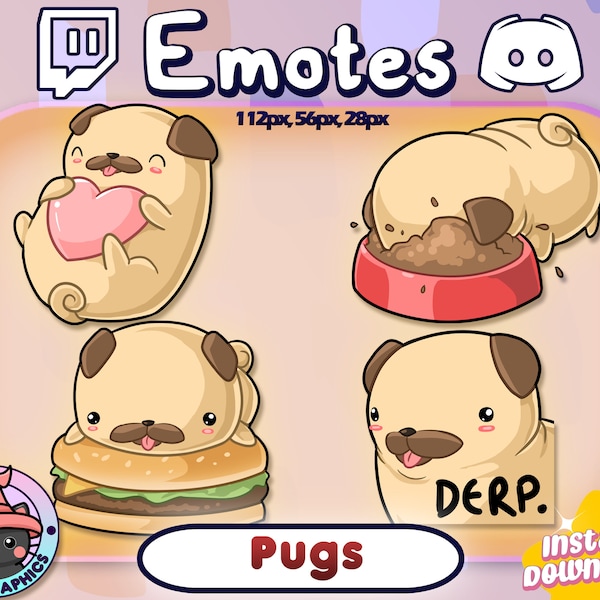 Pug Twitch Emotes - Etsy
