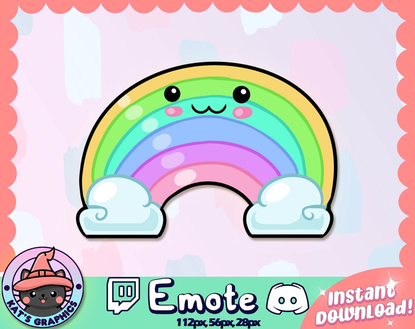 Kawaii RAINBOW Twitch Discord EMOTE Channel Points - Etsy