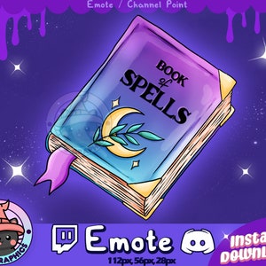 Book of Spells Witch Twitch + Discord Emote | Channel Points | Streamer ...