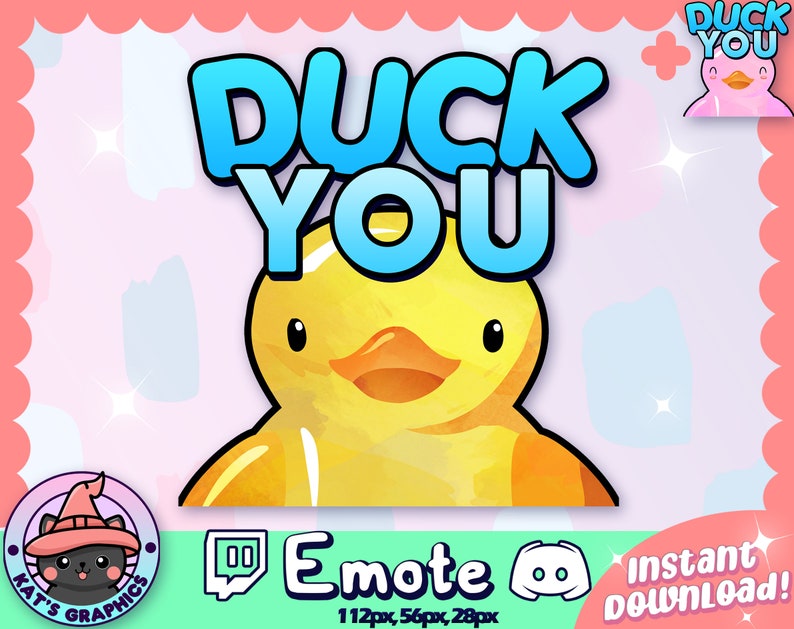 X4 KAWAII DUCK YOU Twitch Discord Emotes Channel Points - Etsy