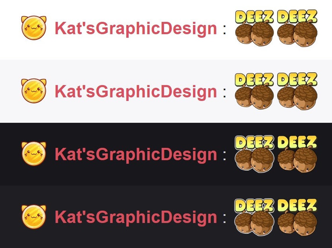 Acorn DEEZ NUTS Meme Twitch Discord Emotes Channel Points - Etsy India