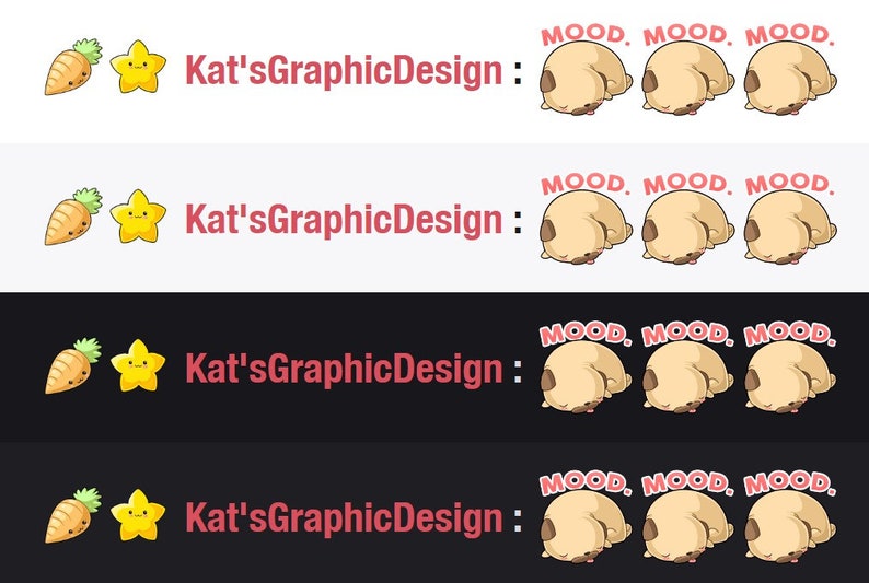 MOOD. Sleeping PUG Twitch + Discord Emote | Channel Points | Streamer ...