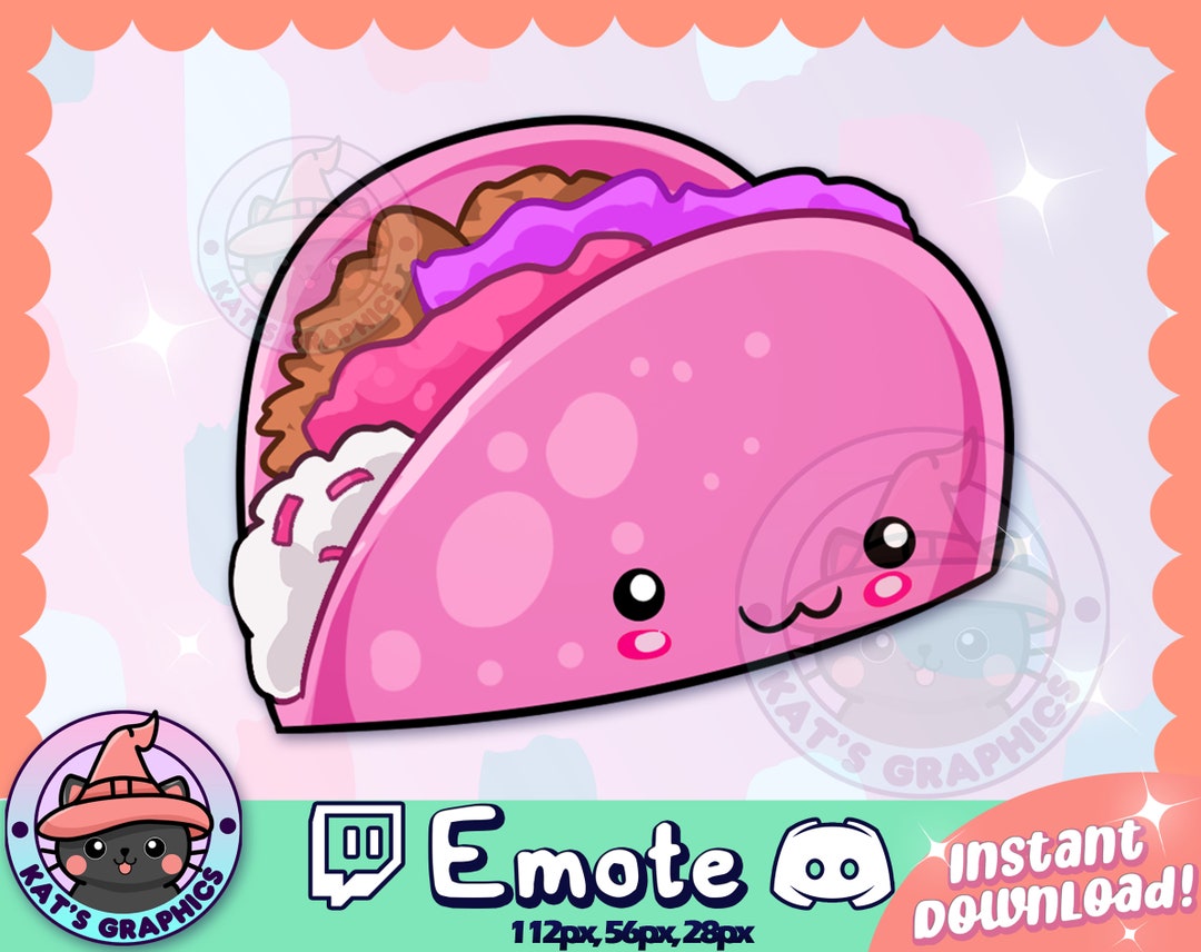 PINK TACO Twitch + Discord Emote | Channel Points | Streamer, Emoji ...