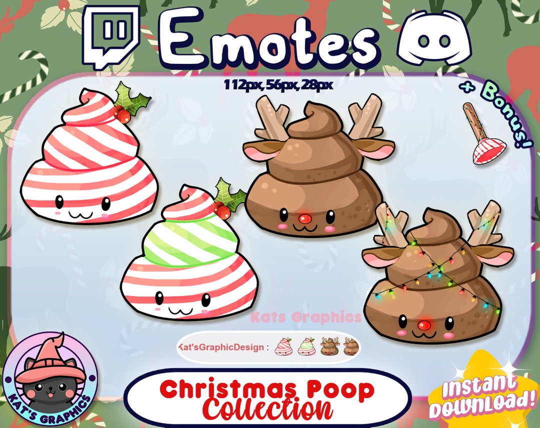 X5 CHRISTMAS POOPS Twitch Emote | Channel Points | Streamer Emote ...