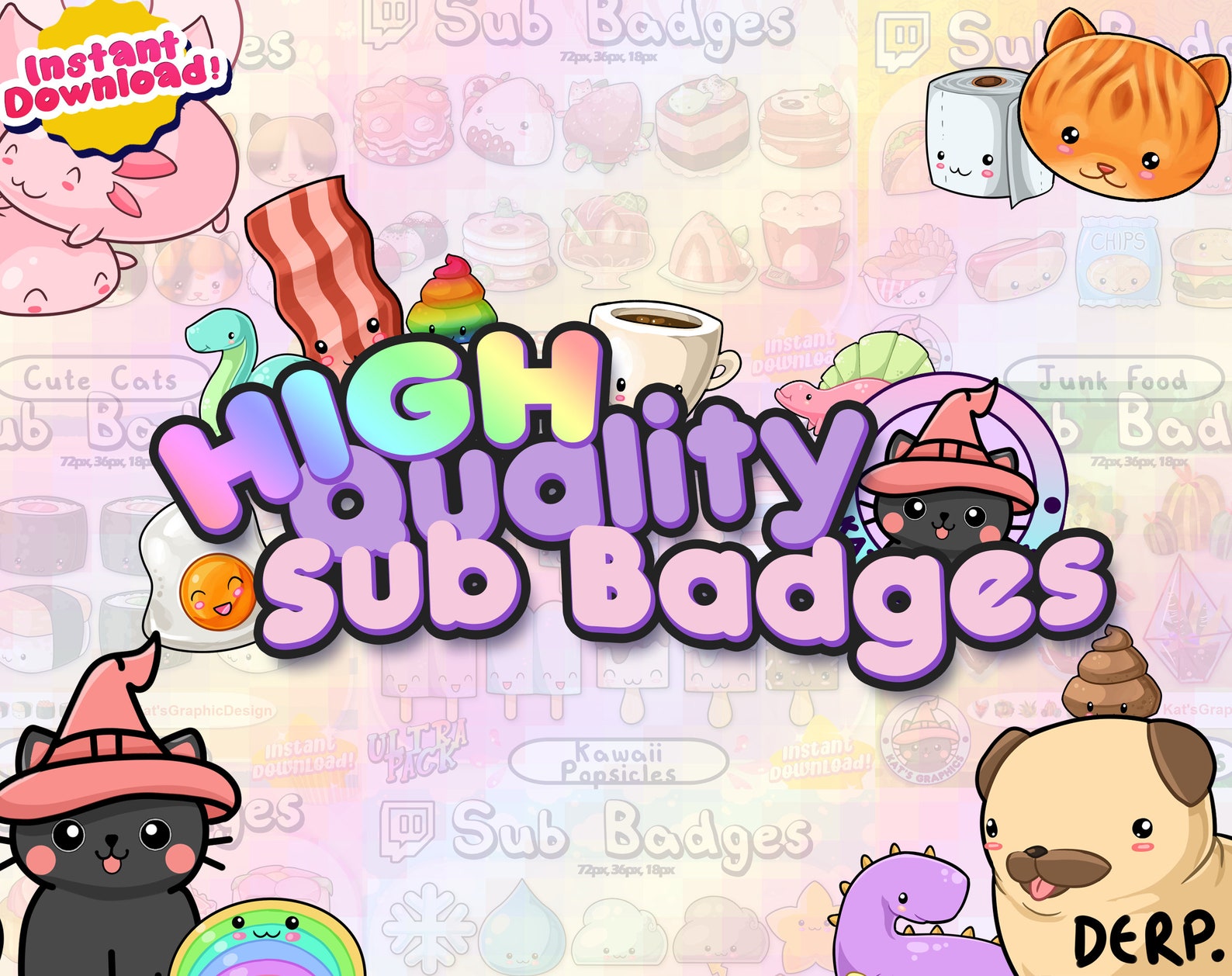 JUNK FOOD Twitch Sub Badges | Subscriber Badges | Bit Badges | UNIQUE ...