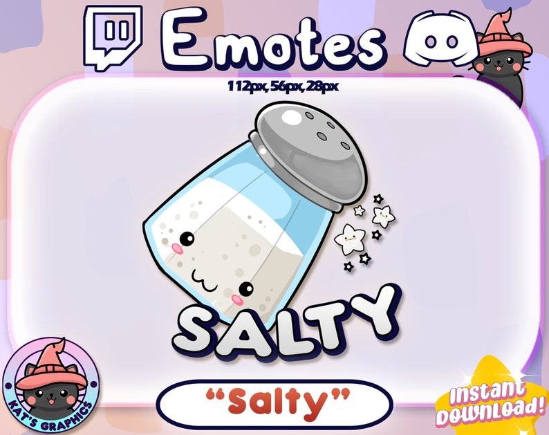 Salty Twitch Emote | Channel Points | Streamer Emote | Discord Emote ...
