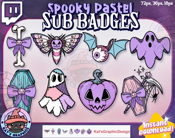 SPOOKY PASTEL Witch Twitch Sub Badges Subscriber Badges - Etsy