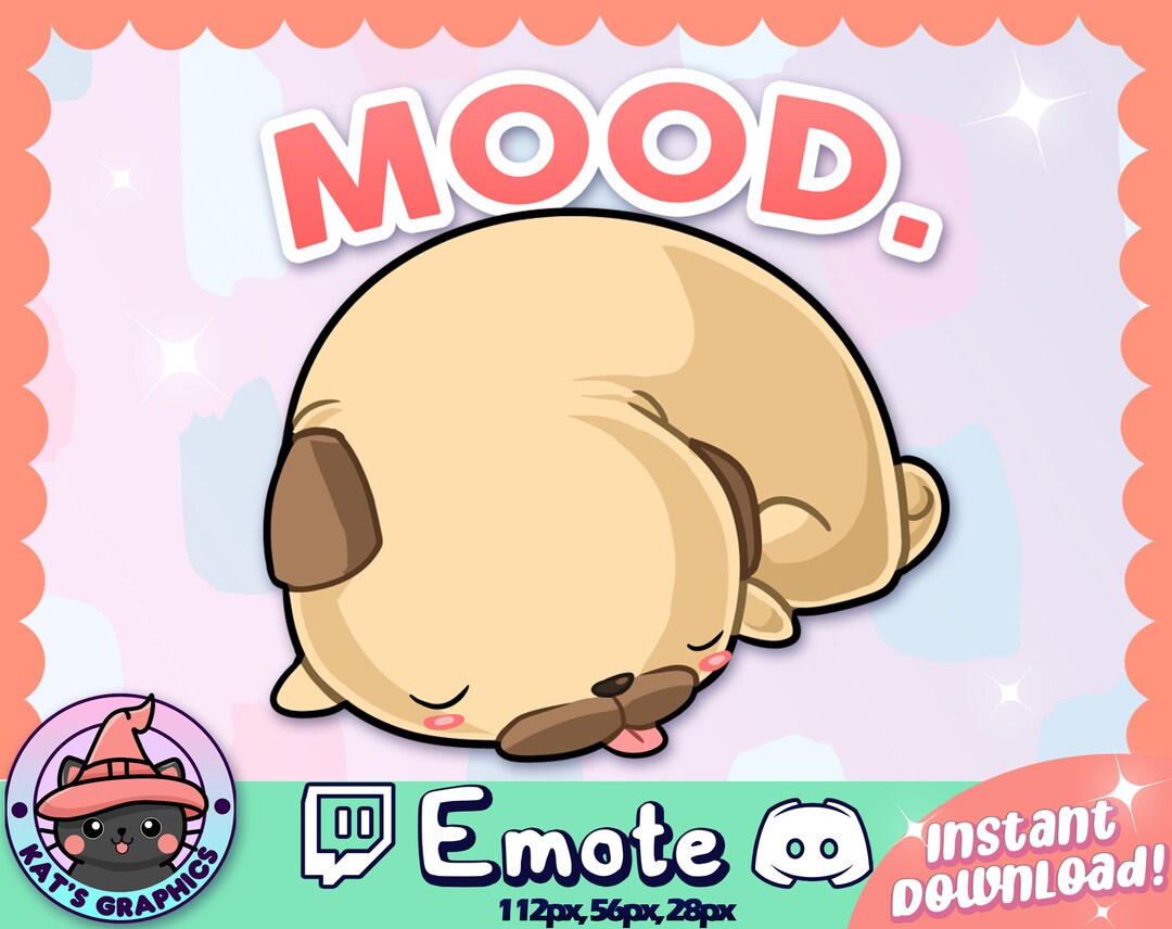 MOOD. Sleeping PUG Twitch + Discord Emote | Channel Points | Streamer ...
