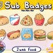 JUNK FOOD Twitch Sub Badges | Subscriber Badges | Bit Badges | UNIQUE ...