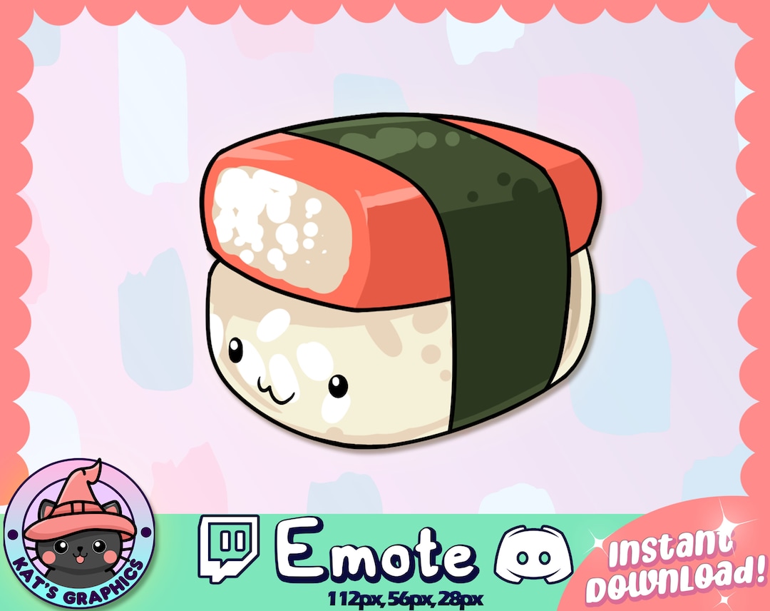 Kawaii SUSHI Twitch + Discord EMOTE | Channel Points | Streamer | Emoji ...