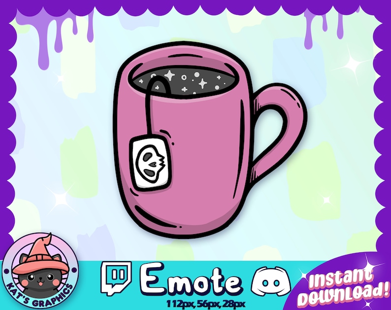 SPOOKY TEA Twitch Discord Emote Channel Points Streamer - Etsy