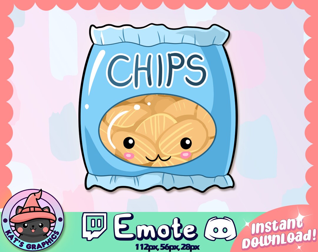 Kawaii CHIP Bag Twitch + Discord EMOTE | Channel Points | Streamer ...