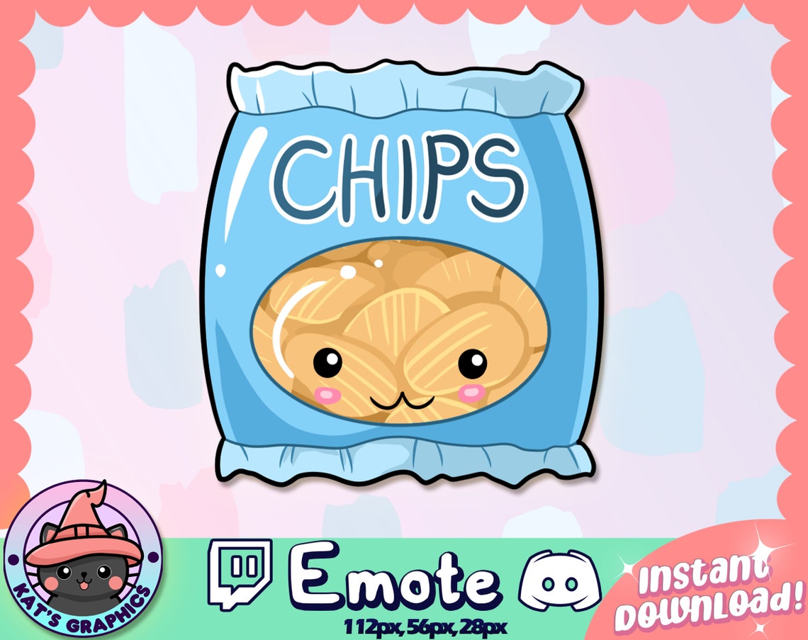 Kawaii CHIP Bag Twitch Discord EMOTE Channel Points | Etsy