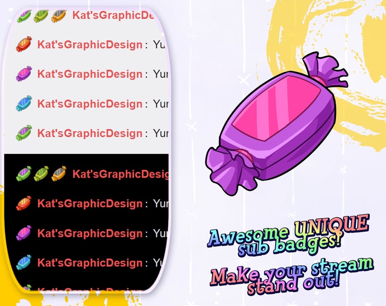 WRAPPED CANDIES Twitch Sub Badges Subscriber Badges Bit - Etsy